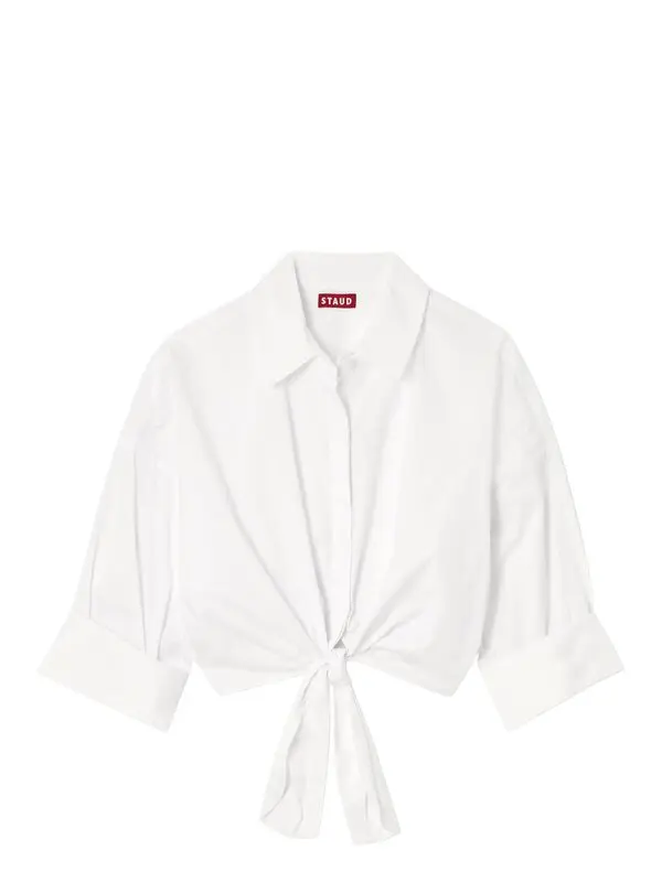 Staud Lisa" Shirt With Knotted Front - White