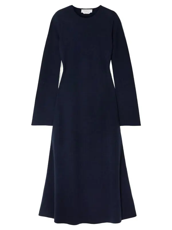 Gabriela Hearst Rebus Wool, Silk And Cashmere-blend Midi Dress - Black