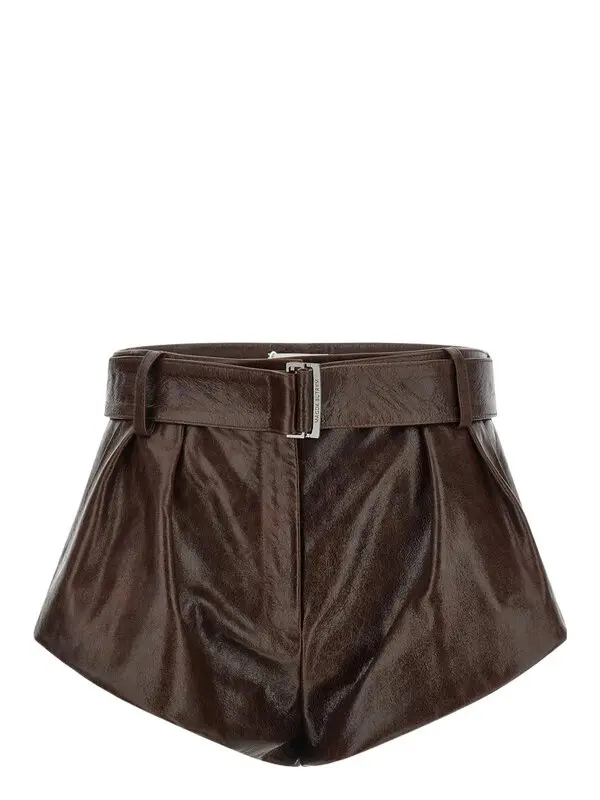 Magda Butrym Belted High-waist Wide-leg Shorts - Black