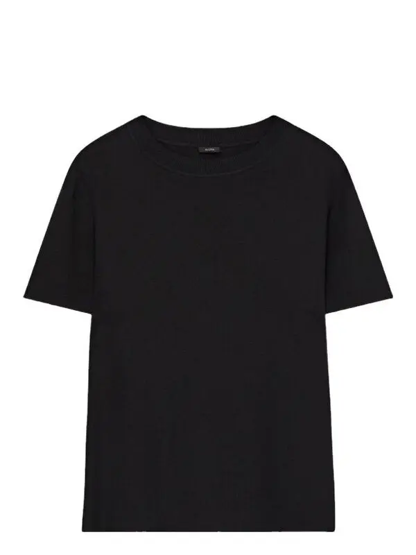 JOSEPH Rubin Ribbed Neckline Top - Black