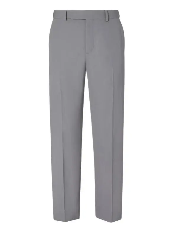 Fendi Gray Wool Gabardine Tailored Pants - Grey