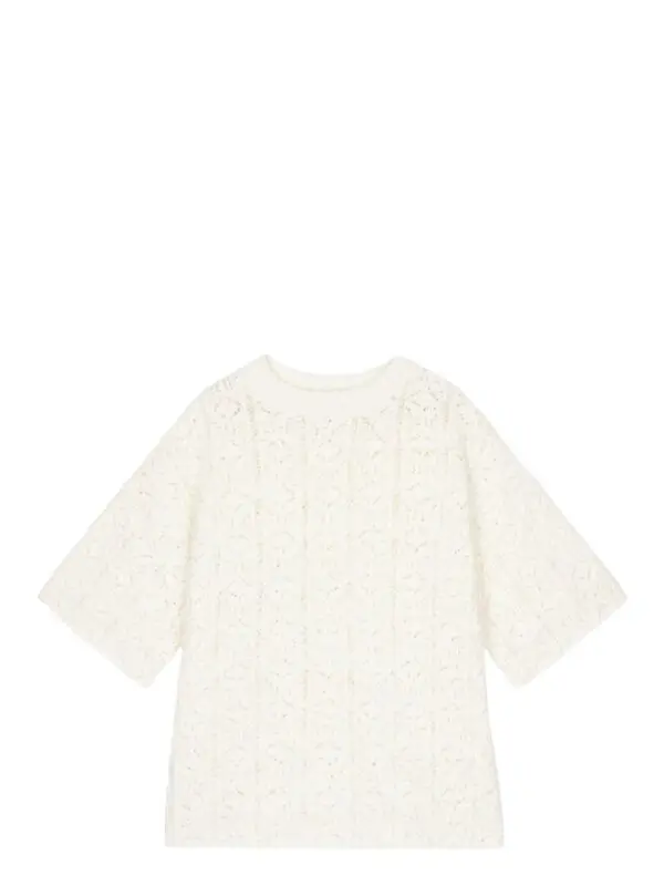LOULOU STUDIO Round Neck Knitted Sweater - White