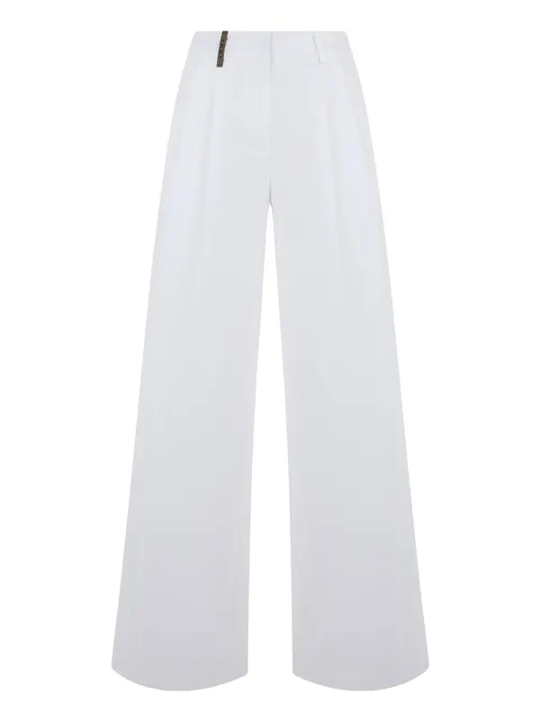 Peserico High-waist Wide-leg Pants - White
