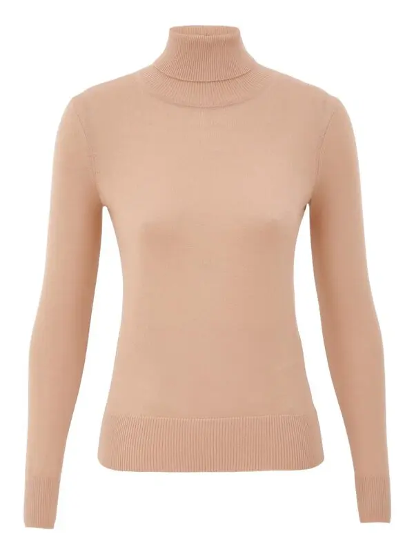 Zimmermann Long Sleeve Turtleneck Sweater - Biscuit