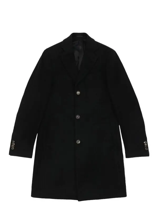FERRAGAMO Classic Lapel Button Coat - Black