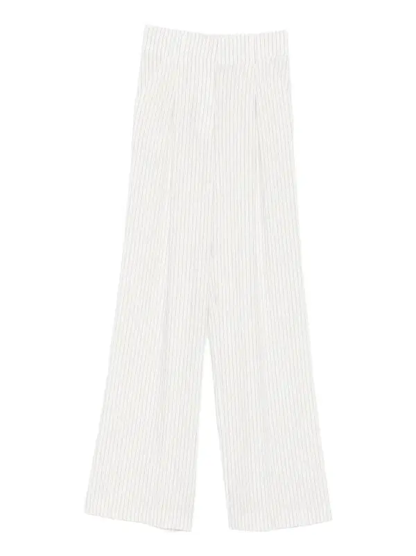 Patrizia Pepe Stripe Pattern Trousers - White