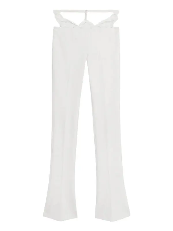 Blumarine Lace Trim Trousers - White