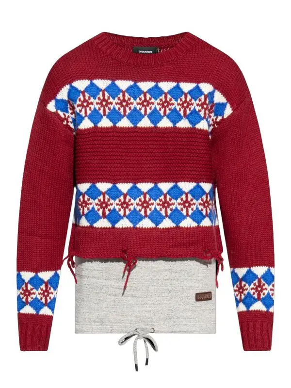 Dsquared2 Distressed Knitted Jumper With Logo Detail - White
