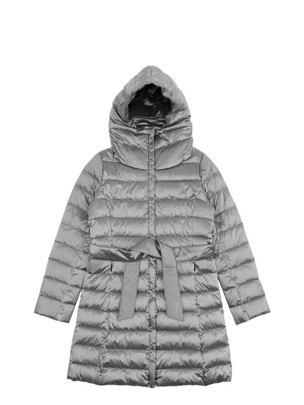 Max Mara Hooded Quilted Down Jacket - Gray