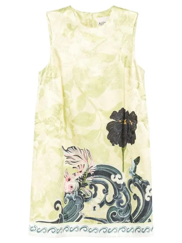 ALEMAIS Sleeveless Printed Dress - Nude
