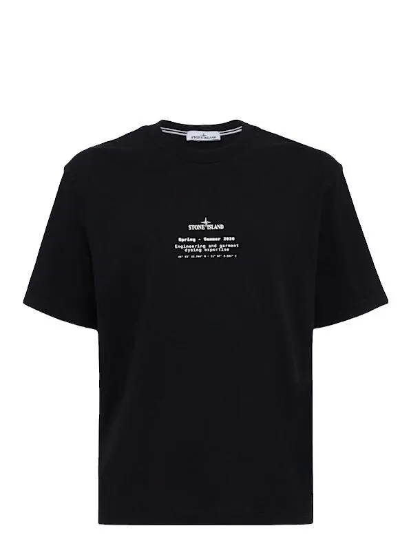 Stone Island Logo Cotton T-shirt - Black