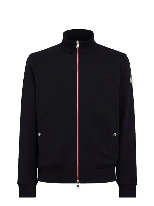 Moncler Tricolour-trimmed Cotton Sweatshirt - Black