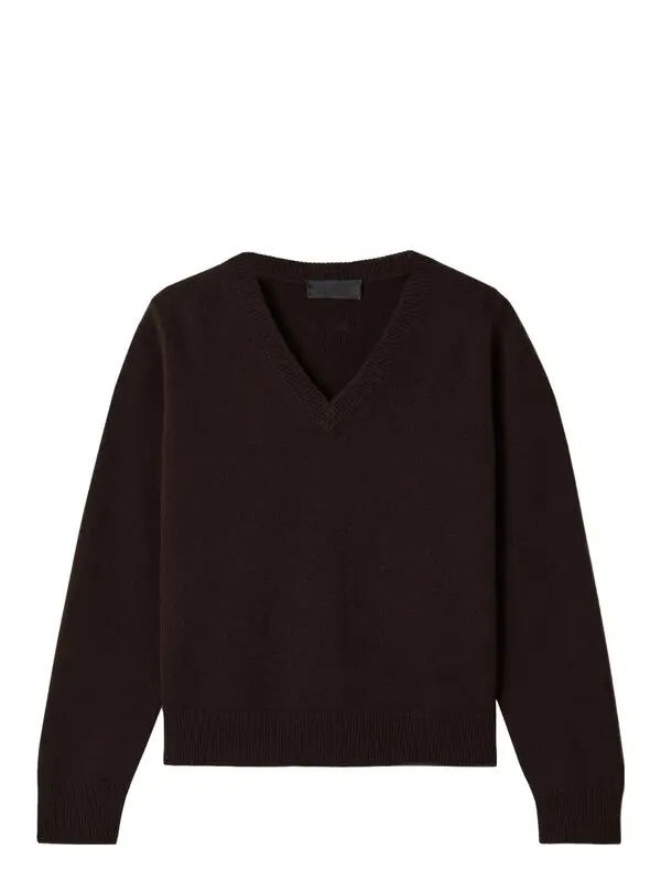 NILI LOTAN Priya Cashmere V-neck Sweater - Espresso