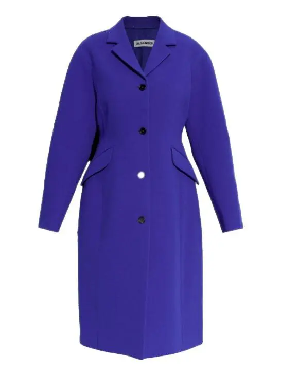 JIL SANDER Single-breasted Tailored Coat - Blue