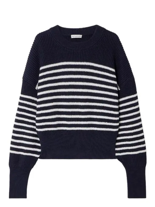 Altuzarra Striped Ribbed Cotton Sweater - Black