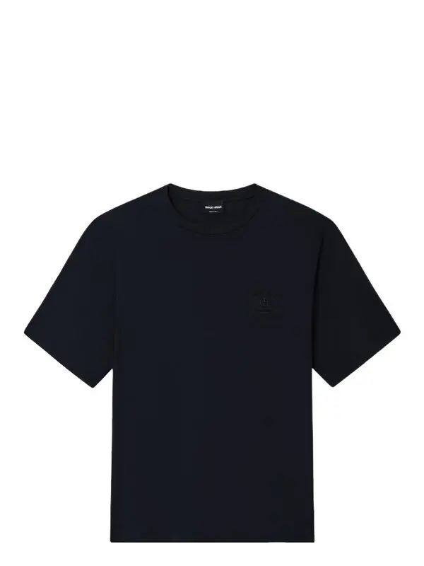 Giorgio Armani Short-sleeved Crewneck T-shirt - Navy Blue