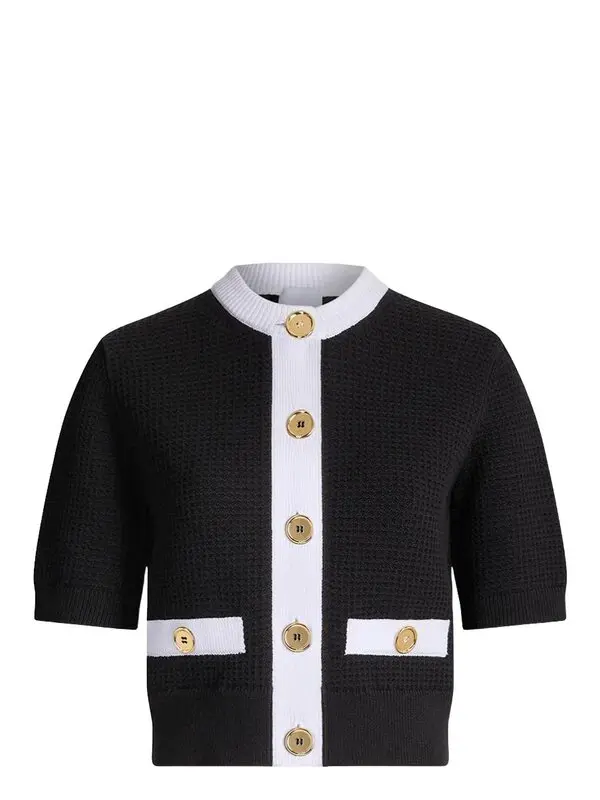 PATOU Contrast Trim Short-sleeve Knitted Sweater - Black