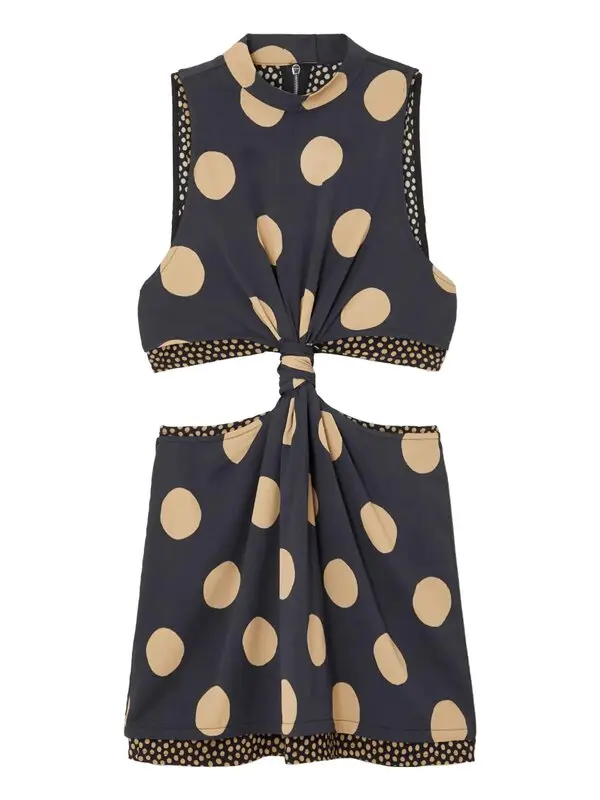 Proenza Schouler Polka Dot Cut-out Twist Top - Black