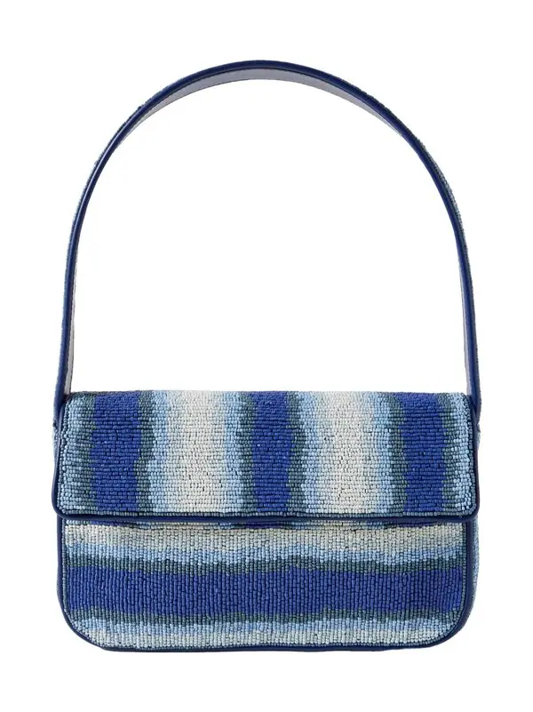 Staud Embellished Satin Shoulder Bag - Blue