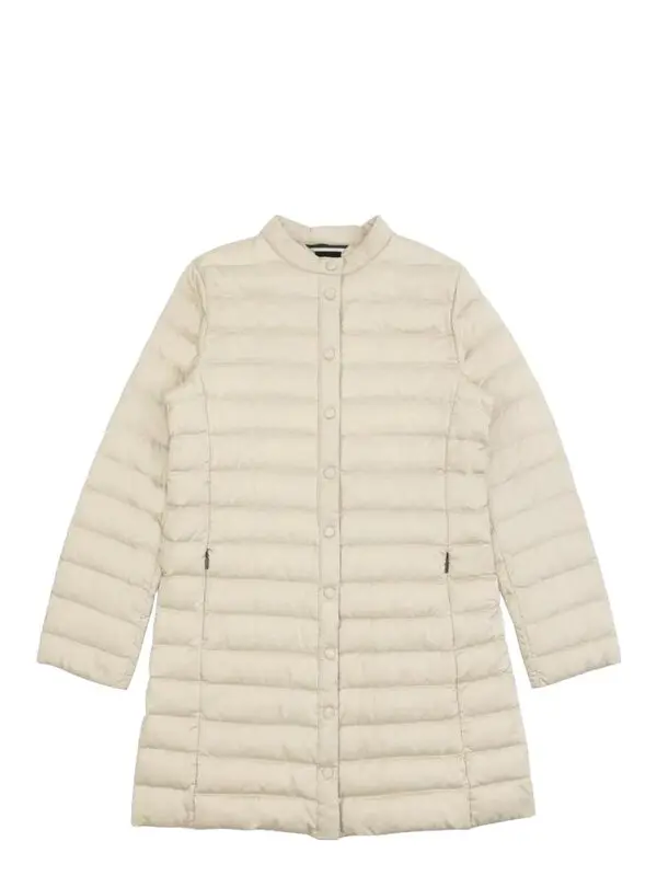 Max Mara Quilted Down Jacket With Logo Detail - White