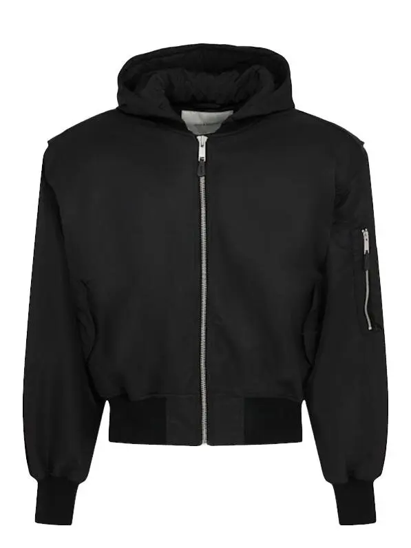 ENTIRE STUDIOS Hooded Broad Bomber Jacket - Black