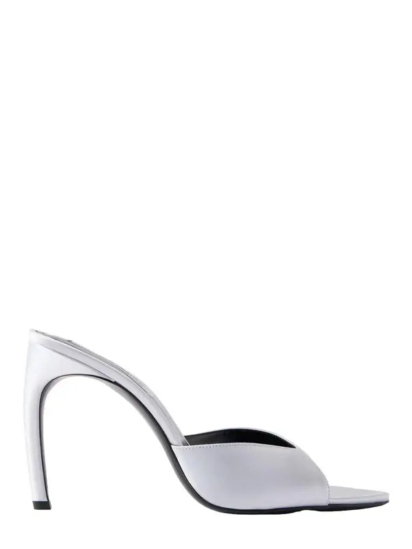 Victoria Beckham Harlow Open-toe Sandals In Silver Satin - Gray