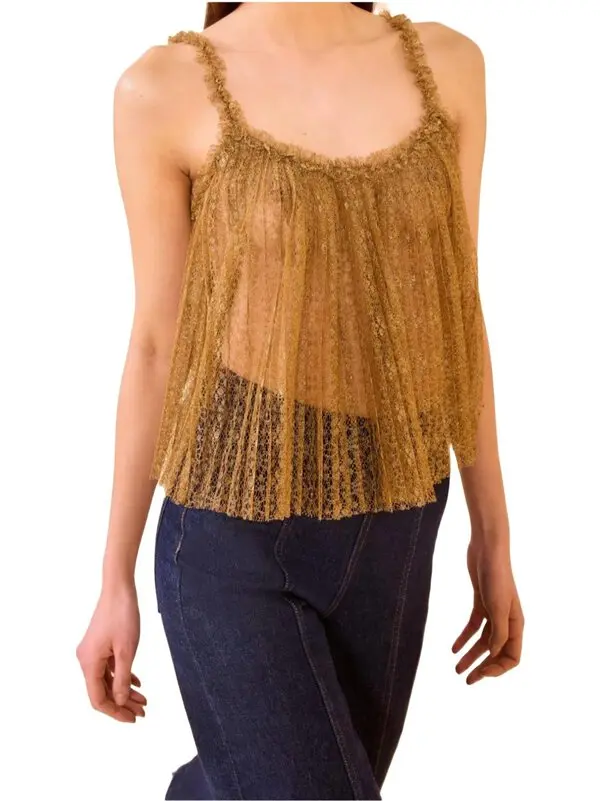 Ulla Johnson Romy Pleated Cami Top - Gold