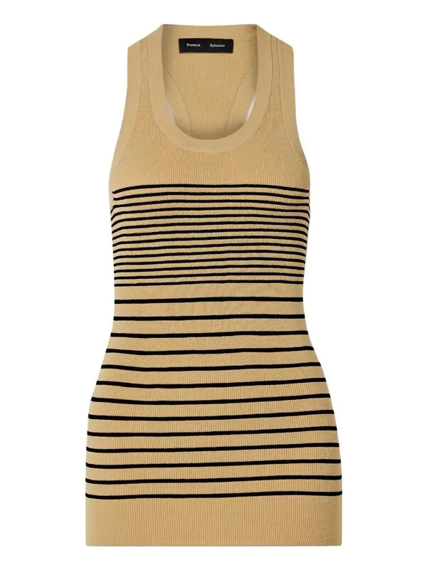 Proenza Schouler Striped Knit Vest - Sand And Black