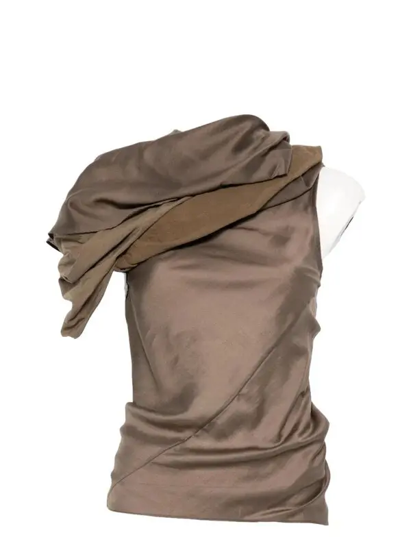 ENTIRE STUDIOS Draft Draped Sleeveless Top - Brown