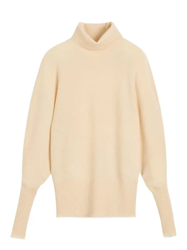 BY MALENE BIRGER High Collar Wool Sweater - Nude