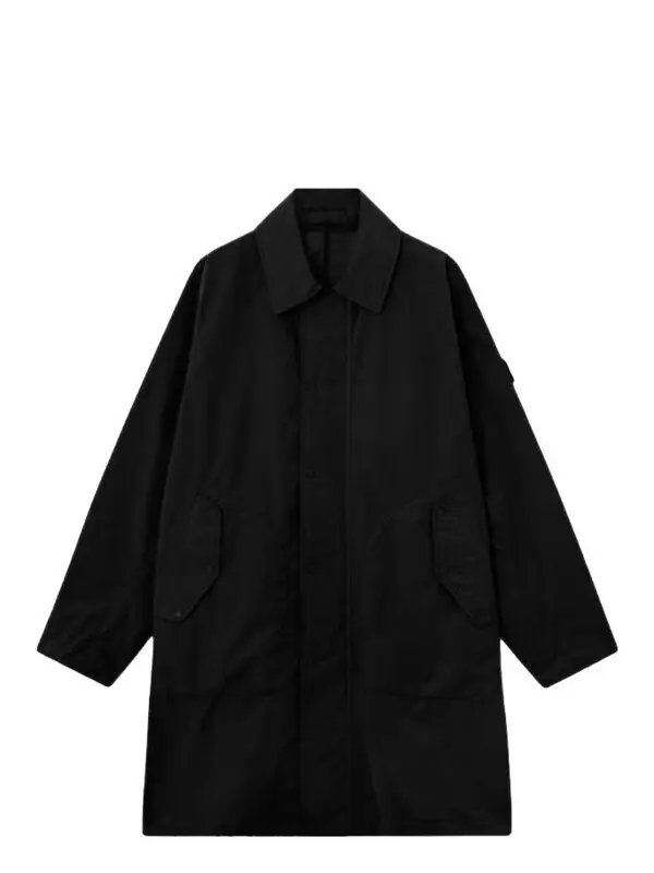 Stone Island Logo-patch Zip-up Coat - Black