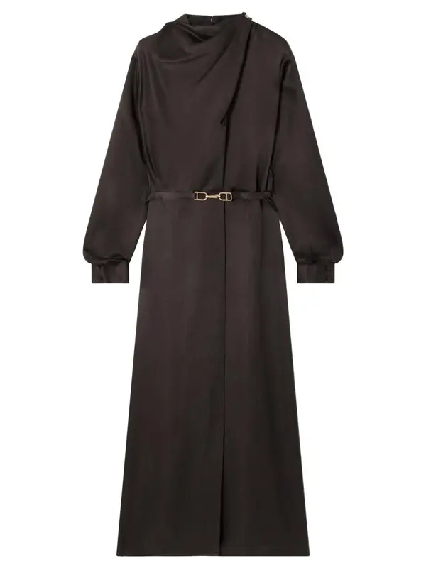 Gabriela Hearst Silk Satin-crepe Midi Dress - Black