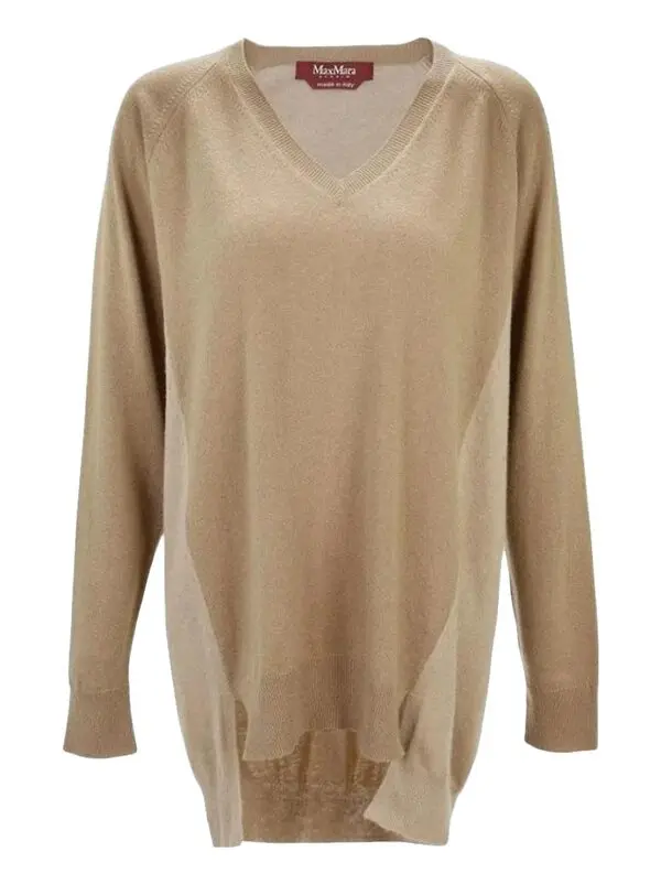 Max Mara V-neck Long-sleeved Pullover - Nude