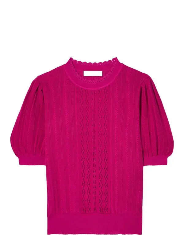 Ulla Johnson Openwork Knit Top - Purple-red