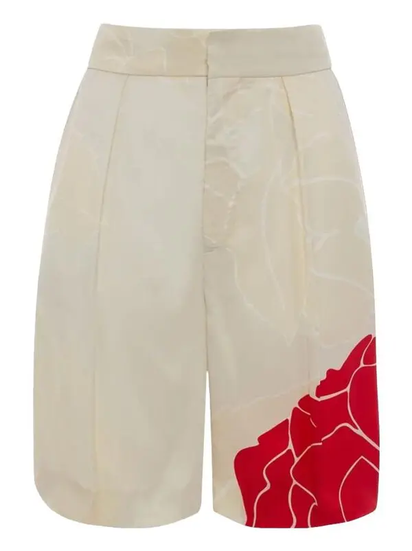 Victoria Beckham Tailored Shorts In Floral Print - Shell Floral Print