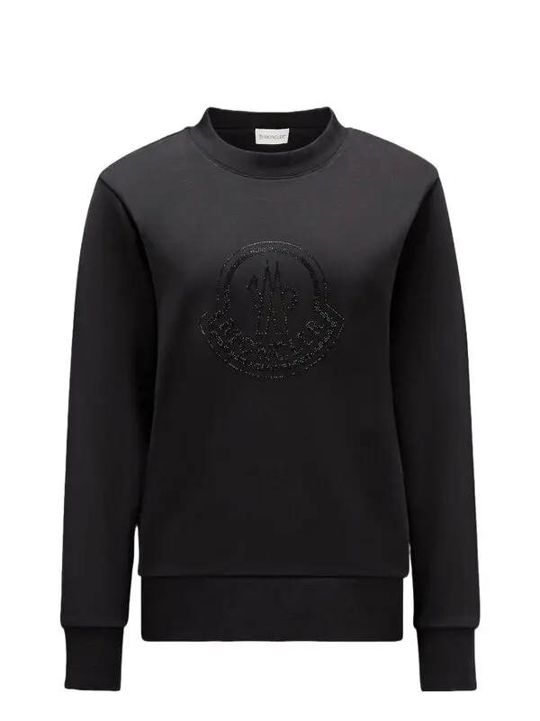 Moncler Embellished Logo Crewneck Sweatshirt - Black