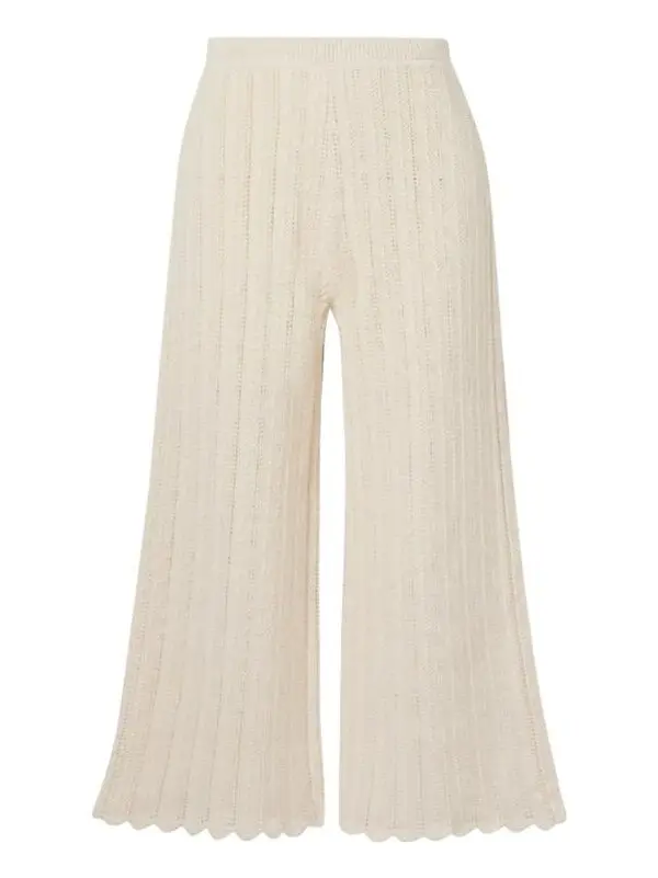 Altuzarra Ribbed Knitted Flared Pants - Nude