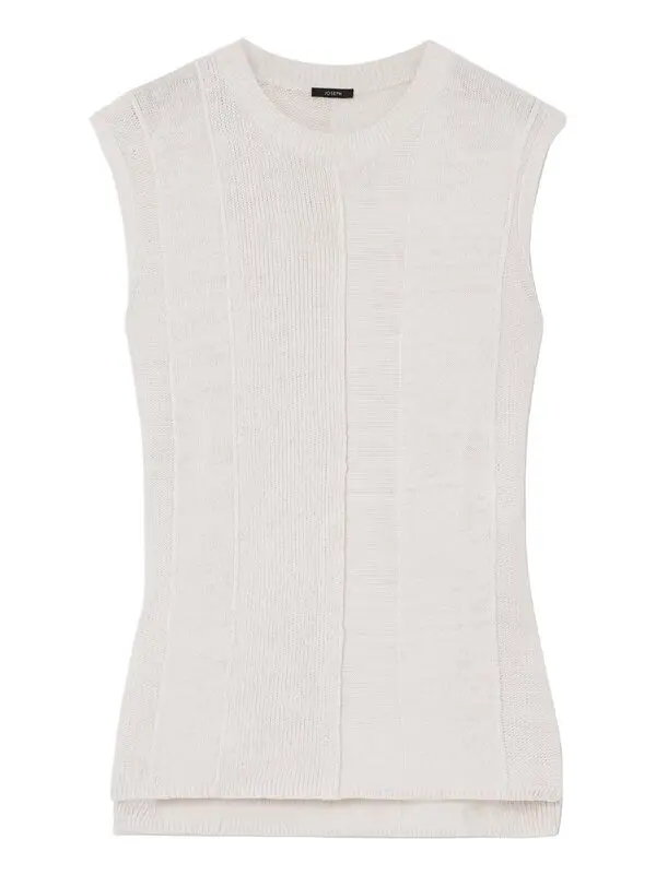 JOSEPH Ribbed Knit Sleeveless Sweater - White
