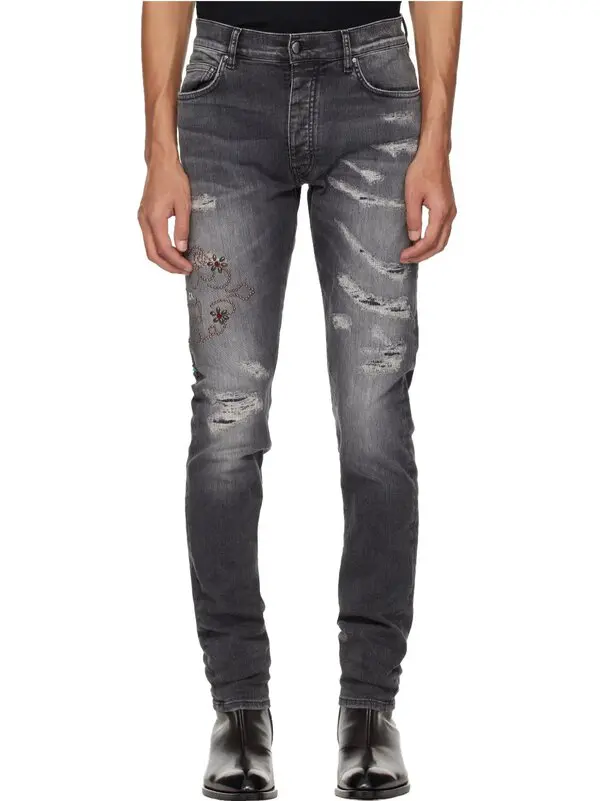 Amiri Hollywood Studded Jeans - Black Sand