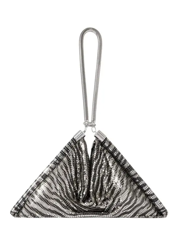 Rabanne Pixel Zebra-print Chainmail Tote - Gray