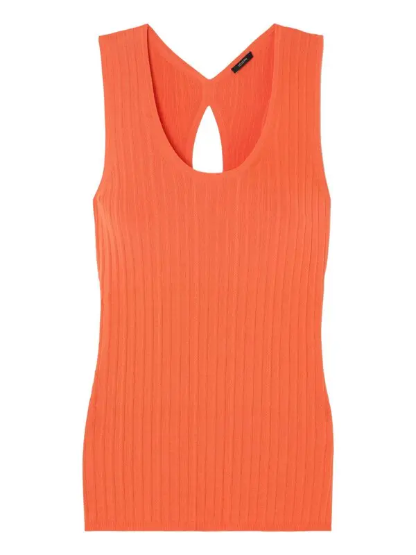 JOSEPH Ribbed Knit Cutout Tank - Orange