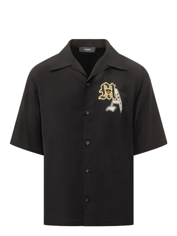 Amiri Varsity Patch Camp Logo Shirt - Black