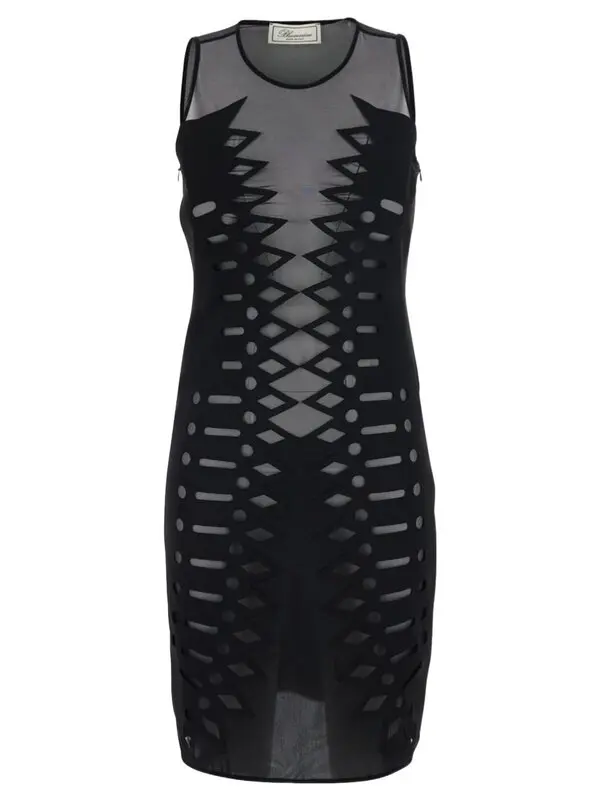 Blumarine Sleeveless Cutout Bodycon Dress - Black