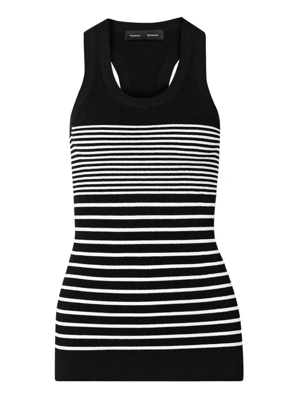 Proenza Schouler Striped Knit Vest - Black And White