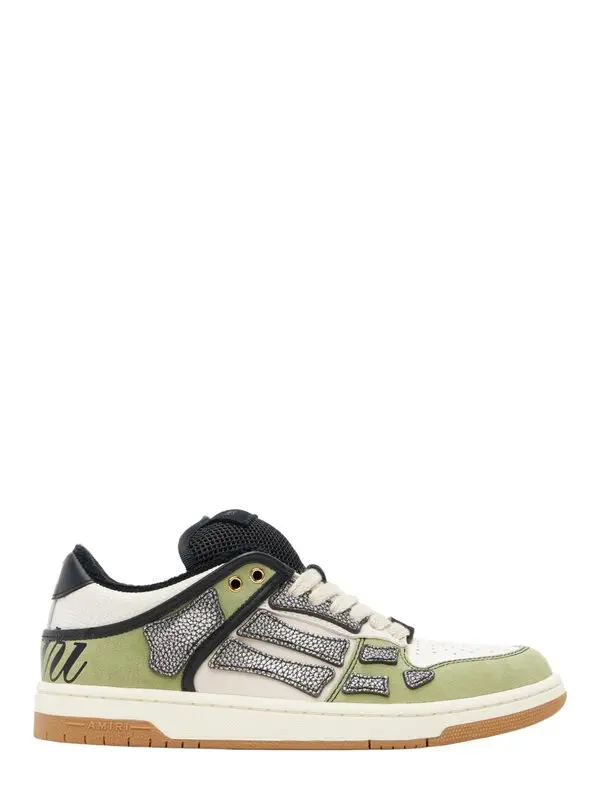 Amiri Lace-up Low-top Sneakers With Appliqué Detailing - Green Tea Color