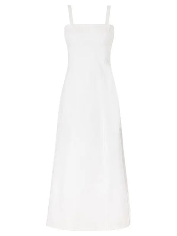 Victoria Beckham Cami Paneled Organic Cotton-blend Midi Dress - White