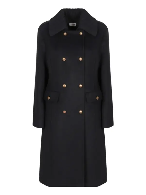 P.a.r.o.s.h Double Breasted Long Sleeved Coat - Black