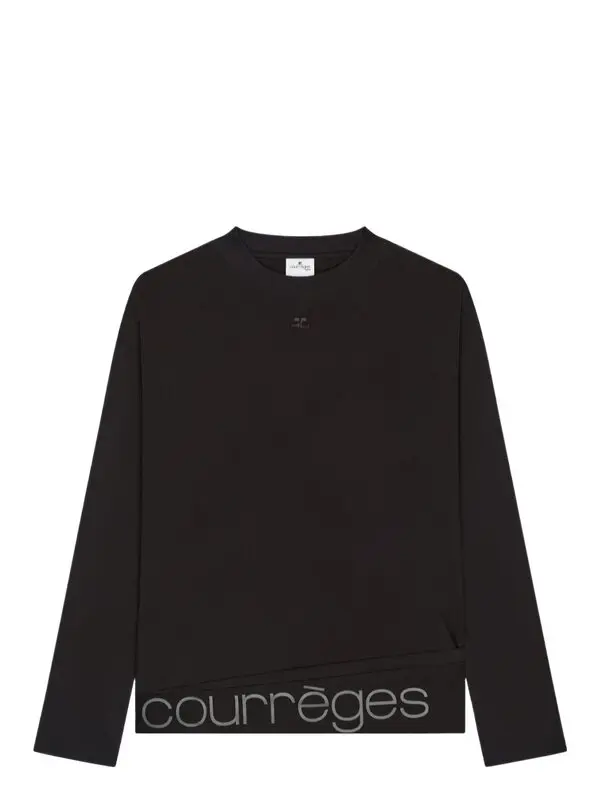 COURREGES Logo Long-sleeve T-shirt - Black