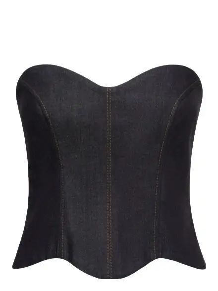 AYA MUSE Strapless Fitted Cotton Top - Black