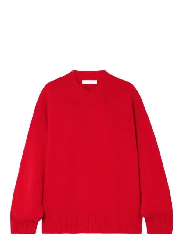 FRAME Ribbed Crew Neck Sweater - Red